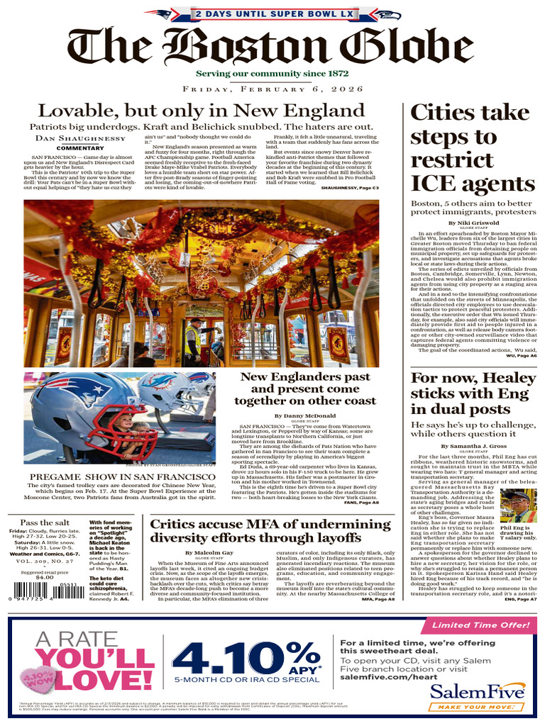 Boston Globe - February 06, 2026 | PDF | United States Department Of ...