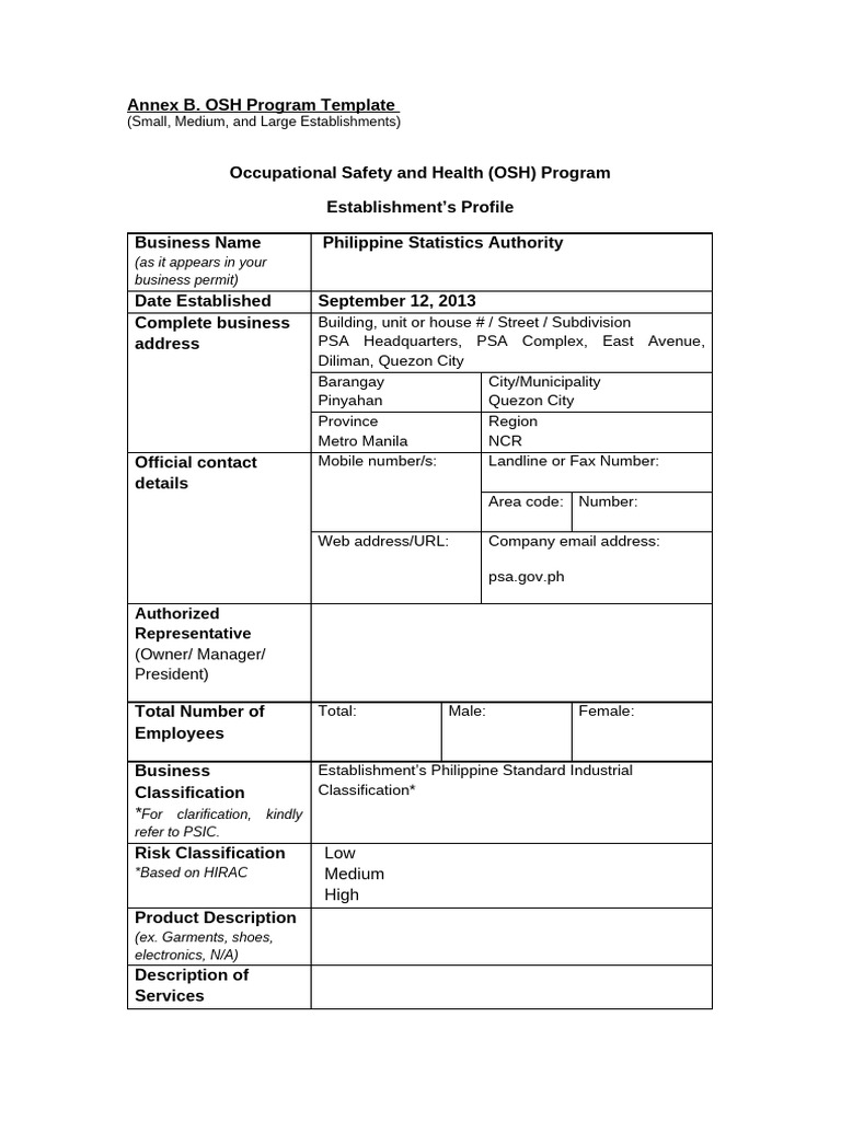 New Template. Osh Program D.o.252 25 | PDF | Occupational Safety And ...