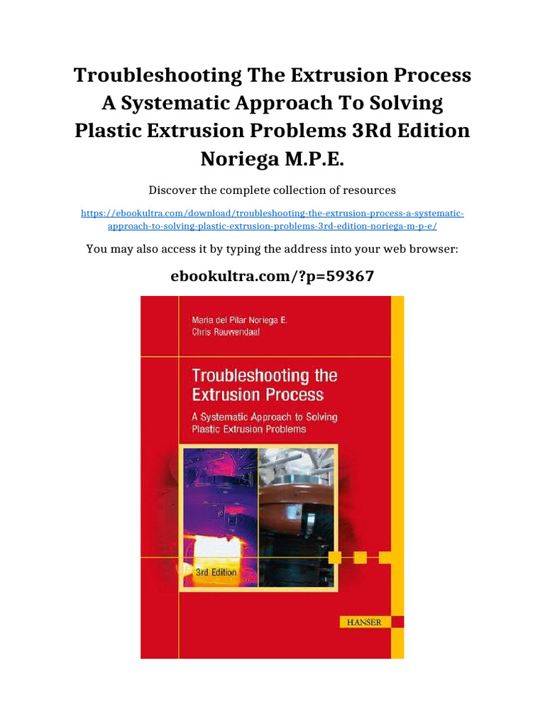 Troubleshooting The Extrusion Process A Systematic Approach To Solving ...