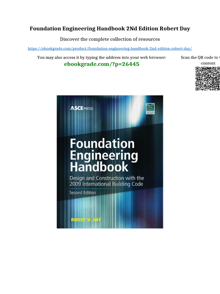 Foundation Engineering Handbook 2nd Edition Robert Day available any ...