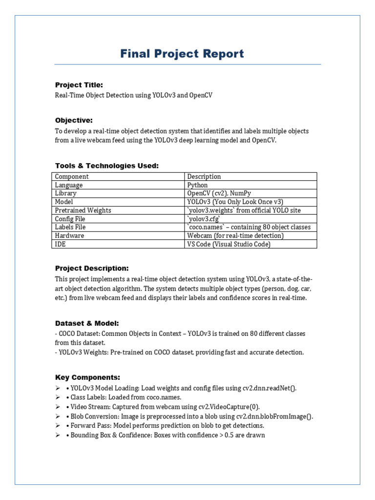 Real-Time Object Detection Report | PDF | Deep Learning | Computing