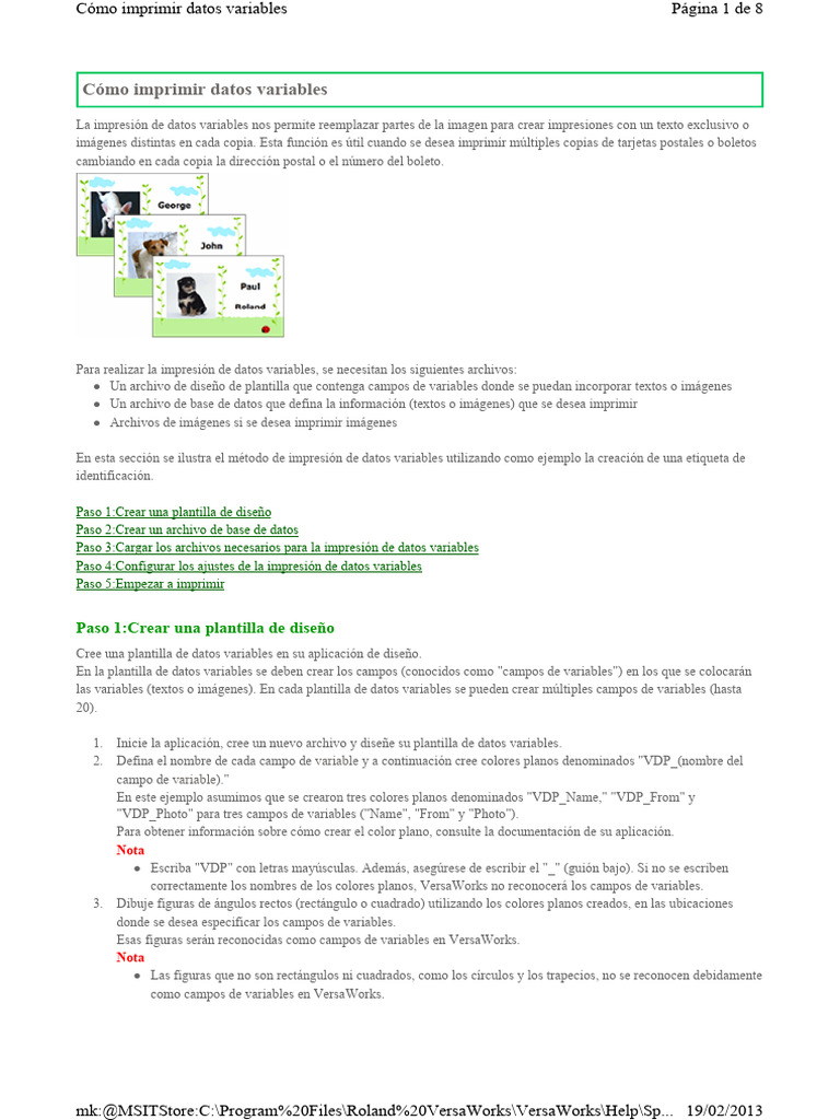 ROLAND Datos Variables Versaworks | PDF | Ventana (informática) | Color
