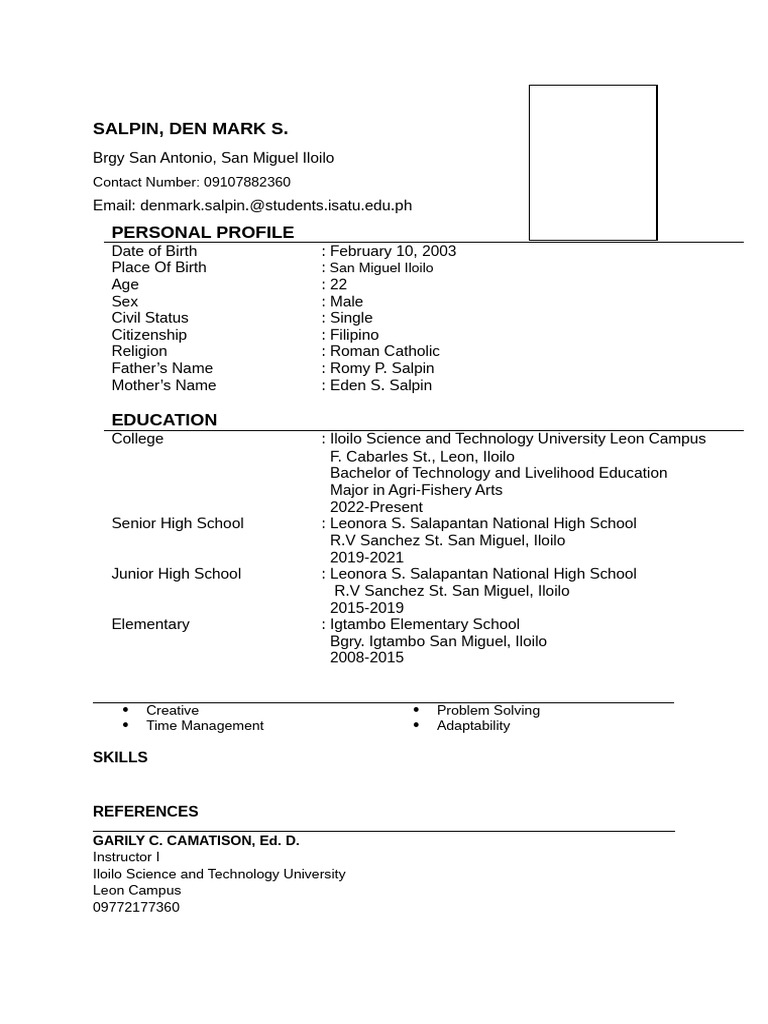 Salpin Resume | PDF