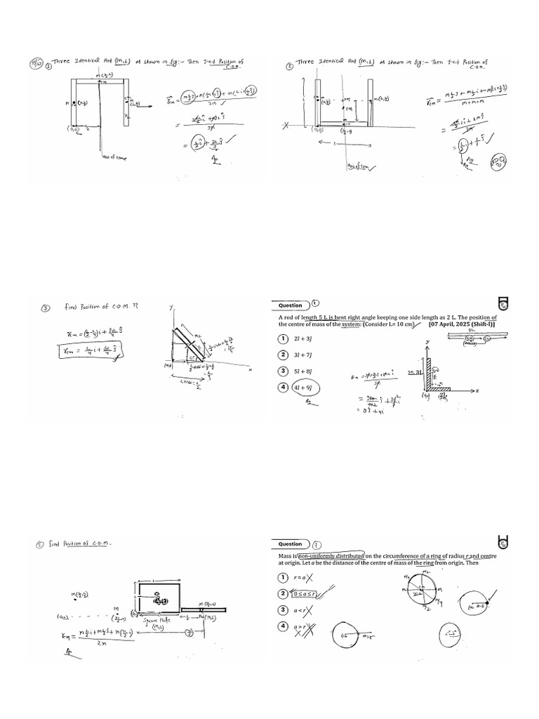 Centre of Mass and System of Particles 02 Class Notes Physics by Manish ...