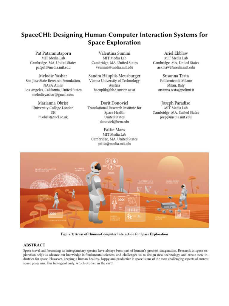 SpaceCHI Designing Human-Computer Interaction Syst | PDF | Human ...