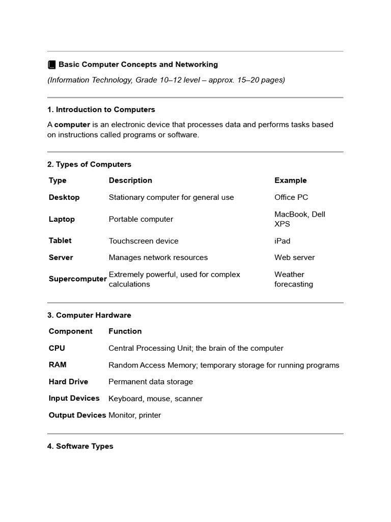 ? Basic Computer Concepts and Networking | PDF | Byte | Operating System