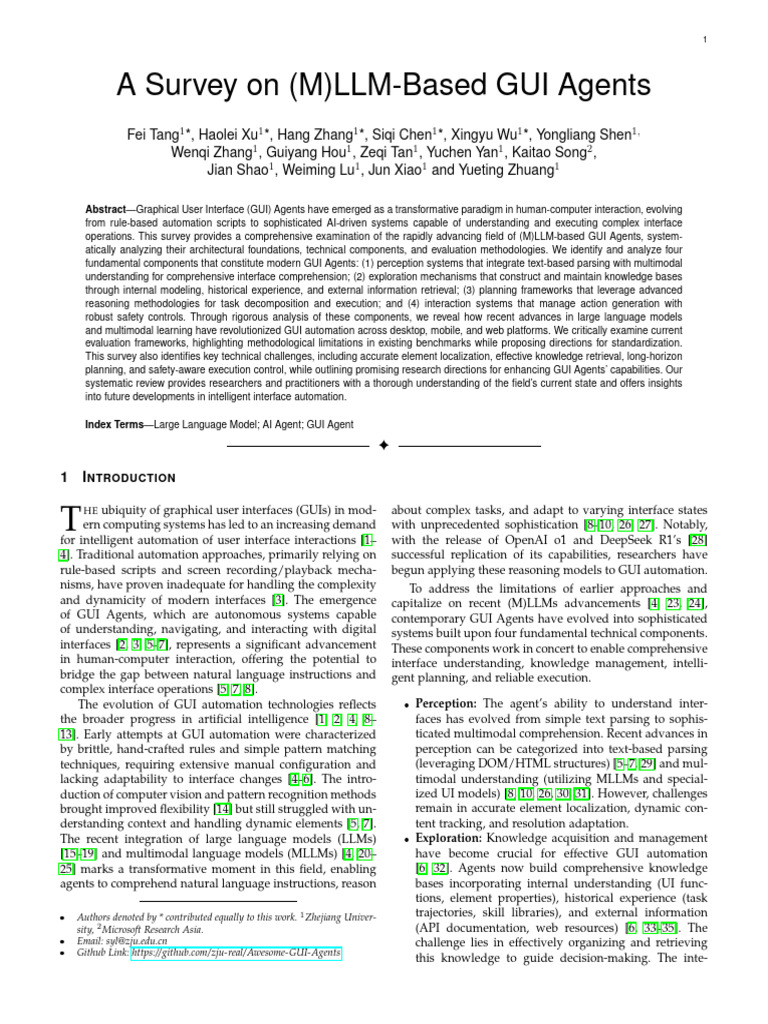 A Survey On (M) LLM-Based GUI Agents | PDF | Graphical User Interfaces ...