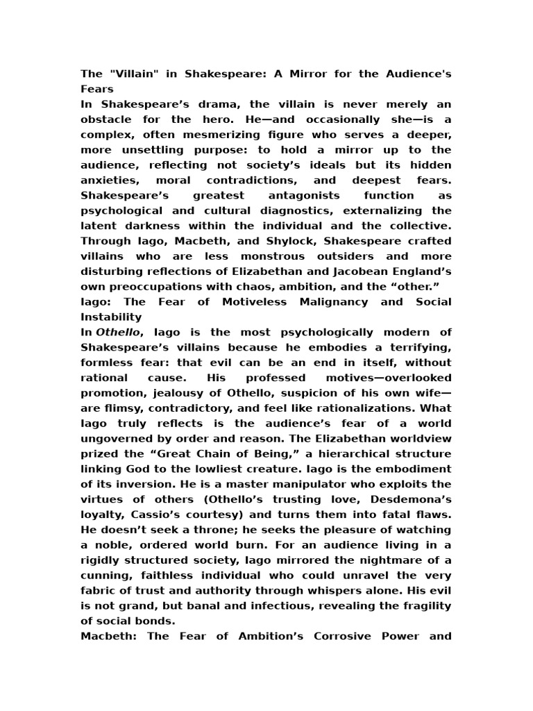 The Villain in Shakespeare | PDF | Iago | Macbeth