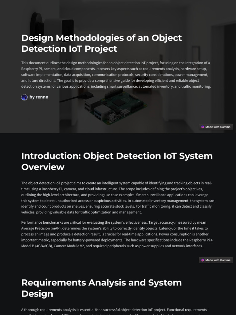 Design Methodologies of an Object Detection IoT Project | PDF ...