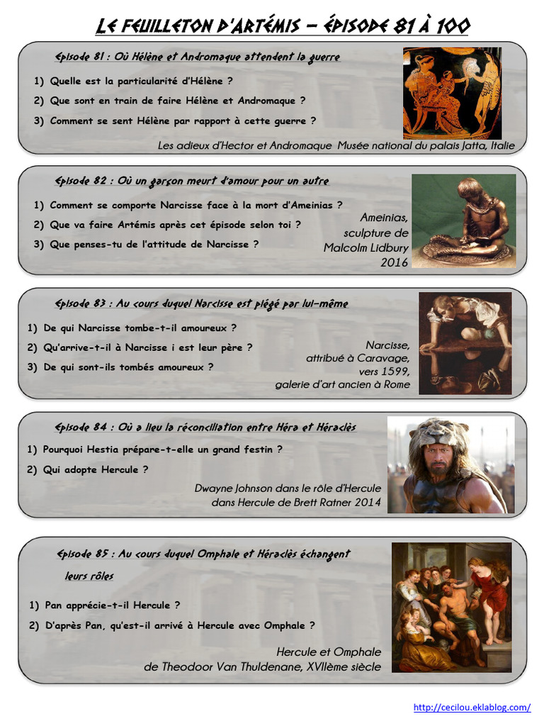 Le Feuilleton D Artemis Episode 81 A 100 | PDF | Clytemnestre | Agamemnon