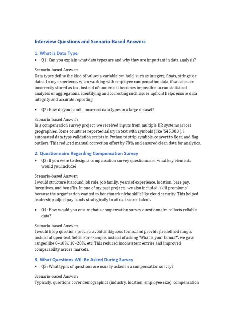 Interview Questions With Answers | PDF | Data Type | Data Analysis