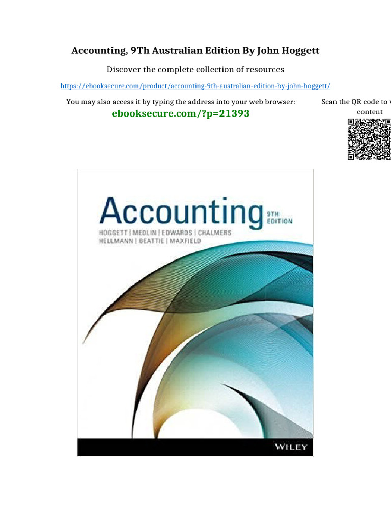 Accounting, 9th Australian Edition by John Hoggett Digital Download ...