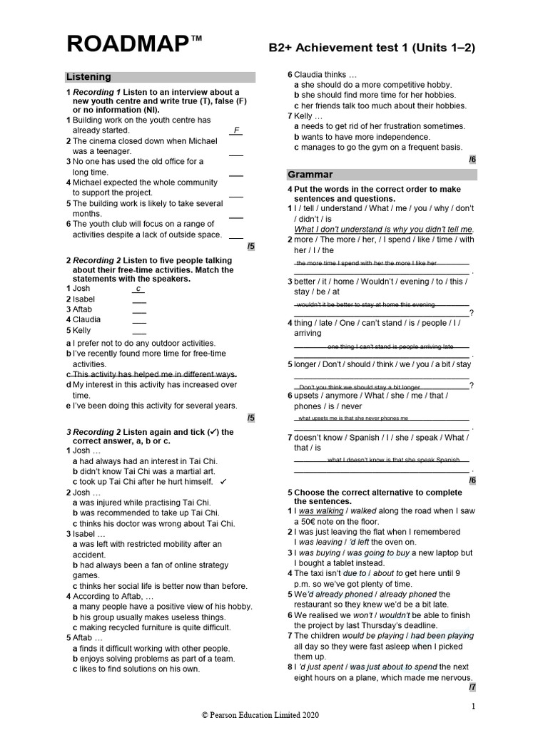 Achievement Test 1 PDF | PDF