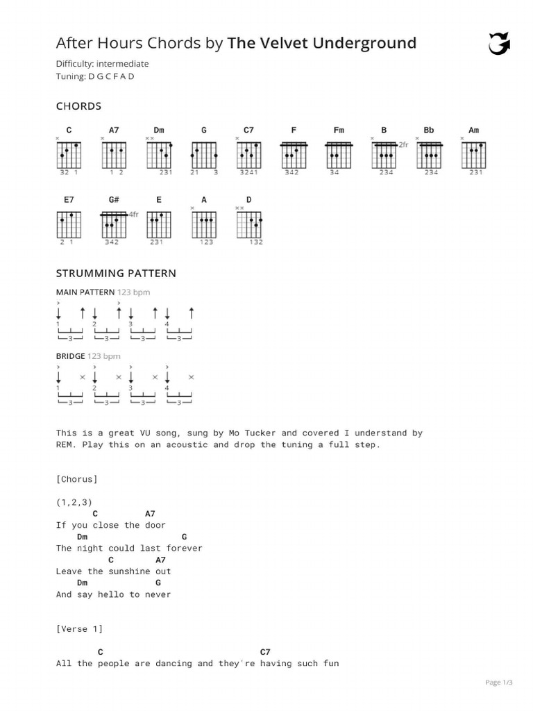 After Hours Chords | PDF