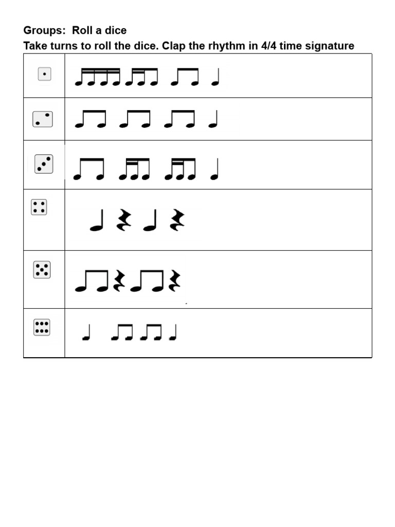 Roll A Rhythm Dice | PDF