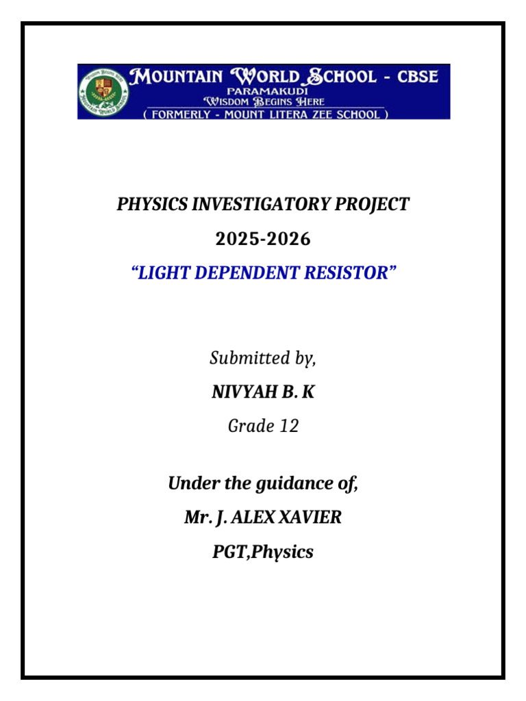 Investigatory Project | PDF