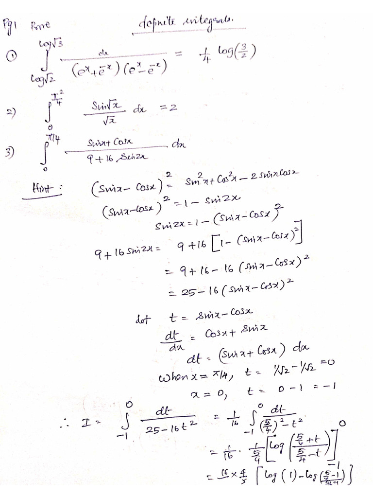 Definite Integration | PDF