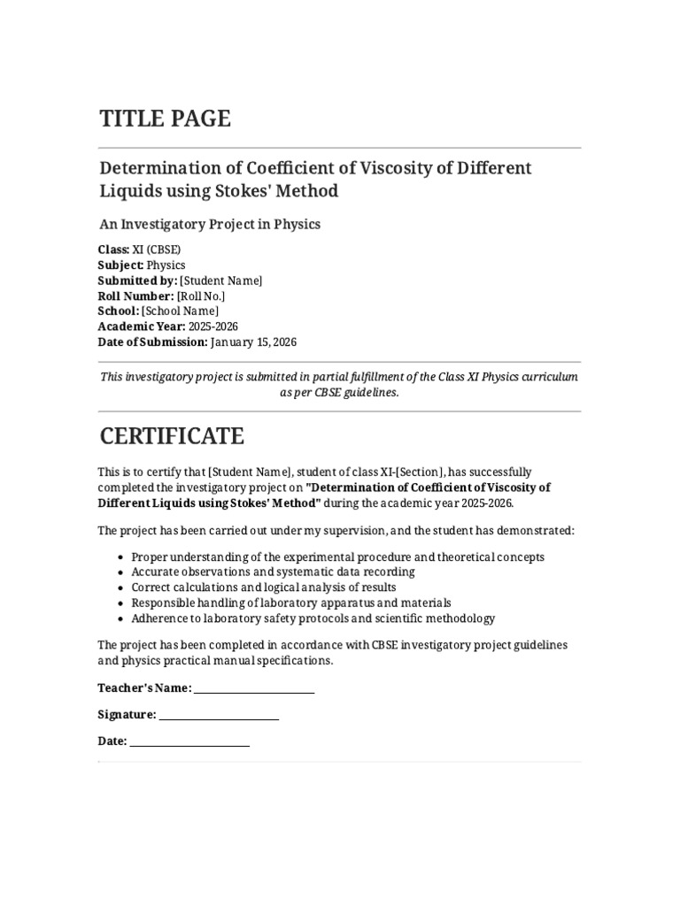 Viscosity Lab Project | PDF | Viscosity | Liquids