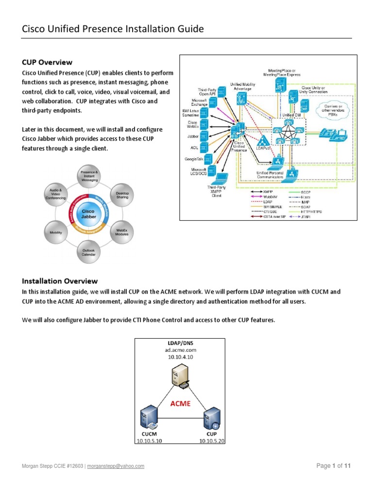 Cisco Unified Presence Installation Guide | PDF | Active Directory ...