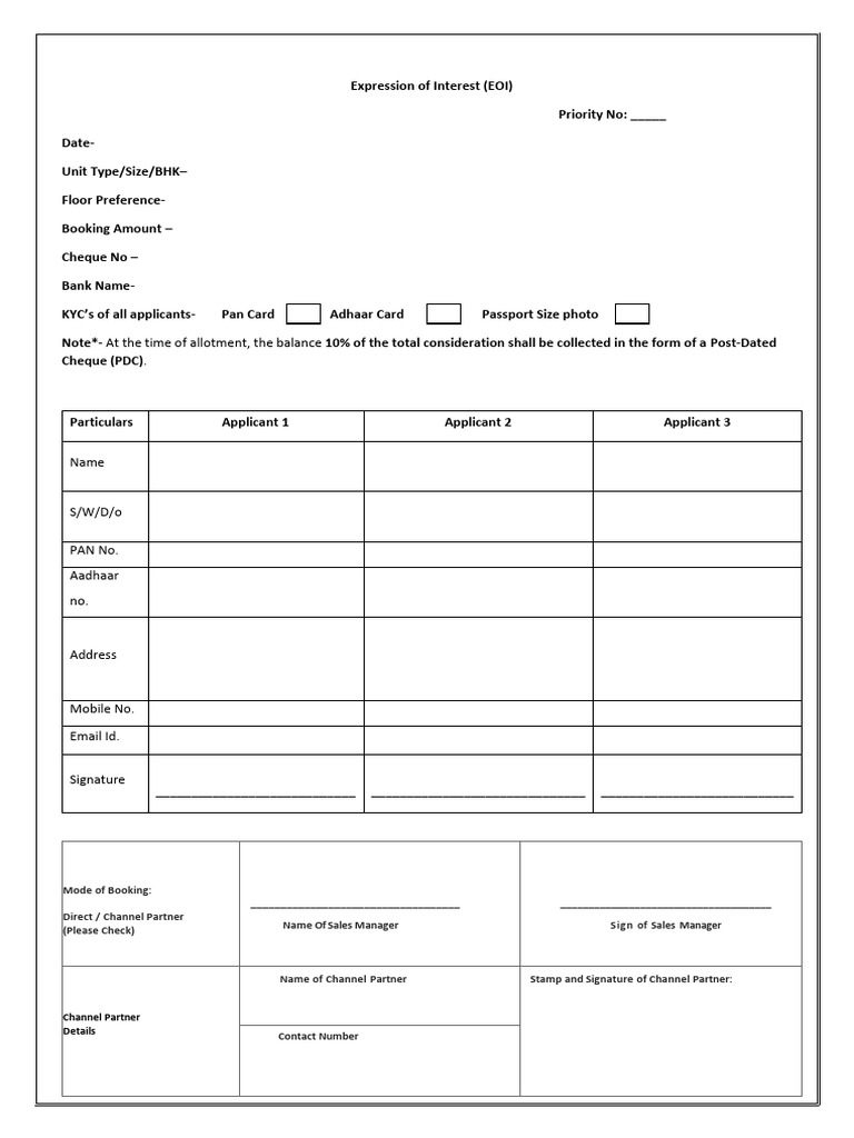 EOI Form | PDF