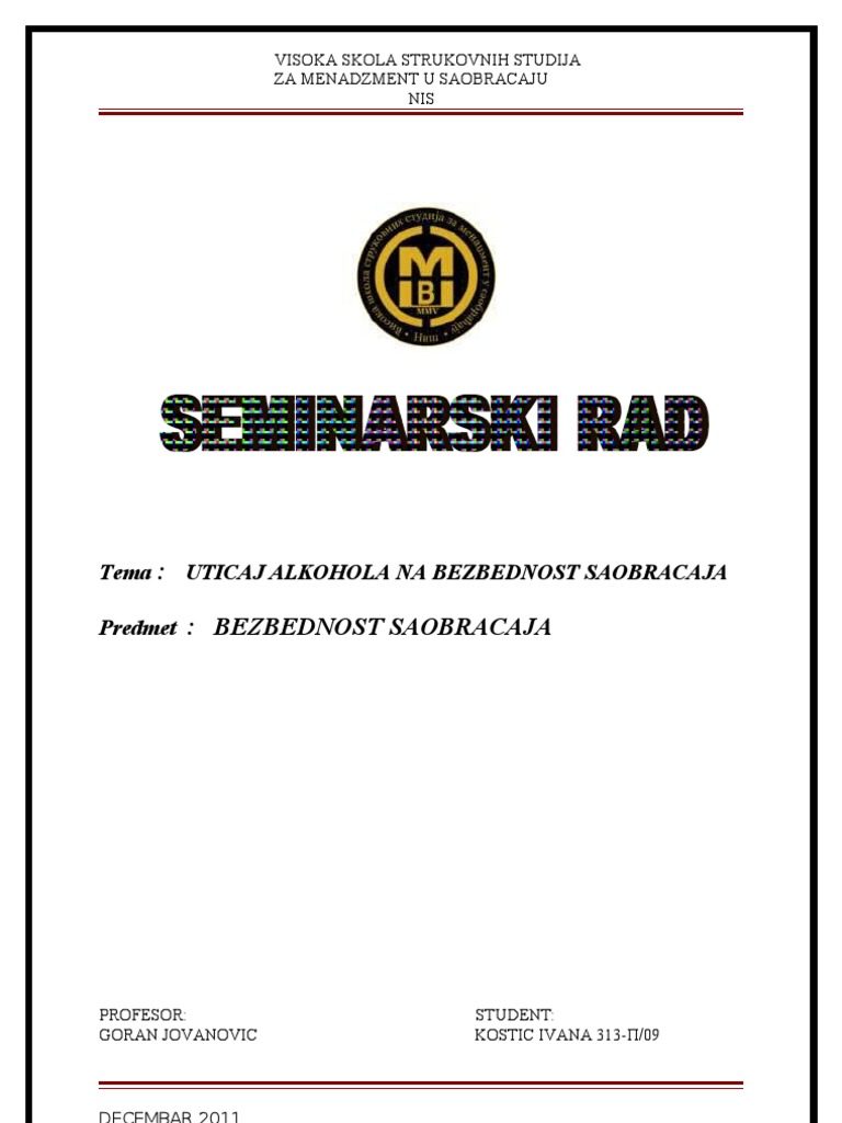 Bezbednost Saobracaja | PDF