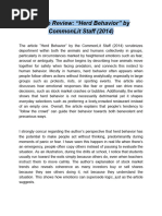 CommonLit - Herd Behavior | PDF | Herd | Behavior