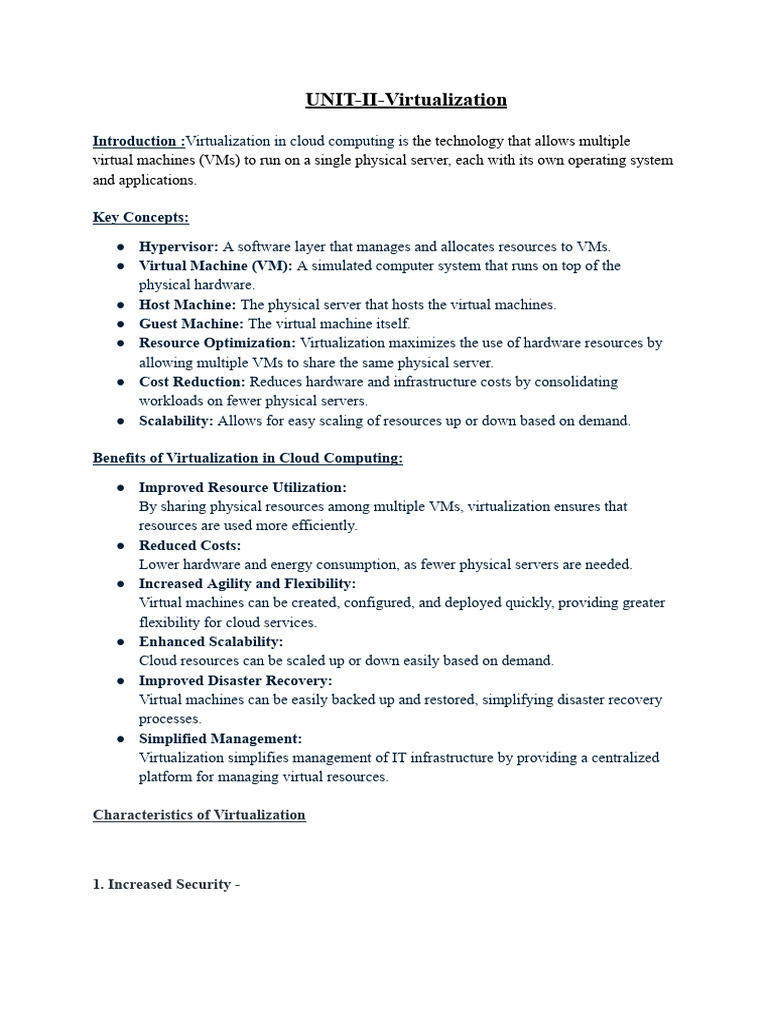 UNIT II Virtualization | PDF | Virtualization | Cloud Computing