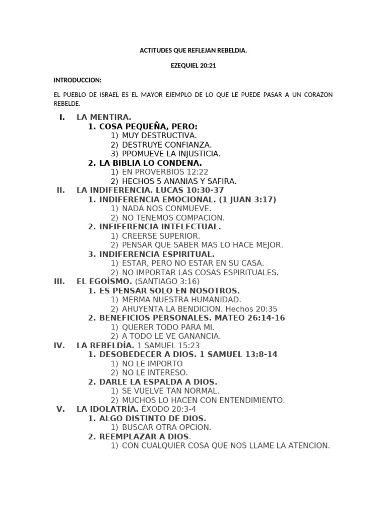 Actitudes Que Reflejan Rebeldia | PDF