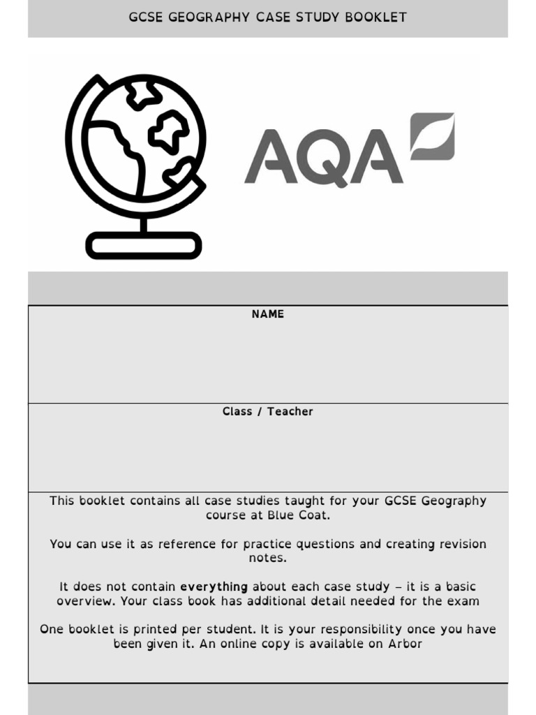 GCSE Geography Case Study Booklet PDF | PDF | Coast | Tropical Cyclones