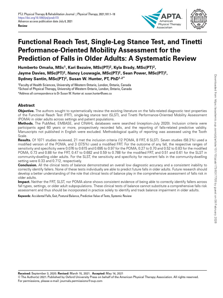 Tinetti 2021 | PDF | Sensitivity And Specificity | Systematic Review