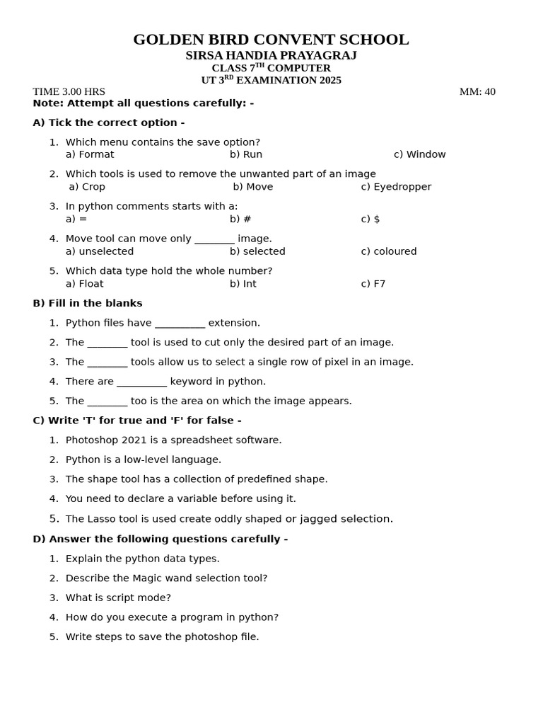 Class 7th Comp | PDF
