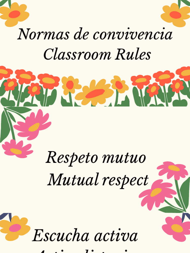 Reglas Del Salon de Clases | PDF