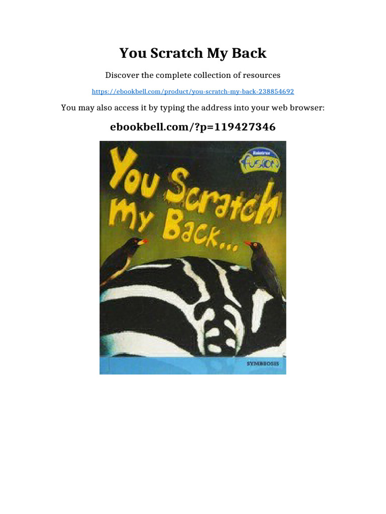 You scratch my back available all format | PDF | Animal Welfare ...