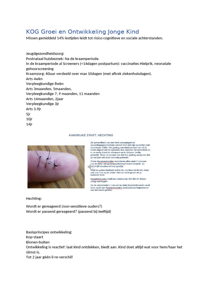 KOG Groei en Ontwikkeling Jonge Kind | PDF