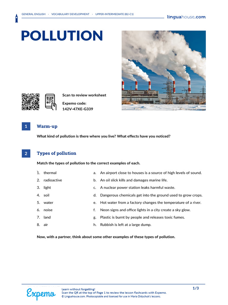Pollution British English Teacher Ver2 | PDF | Pollution | Waste