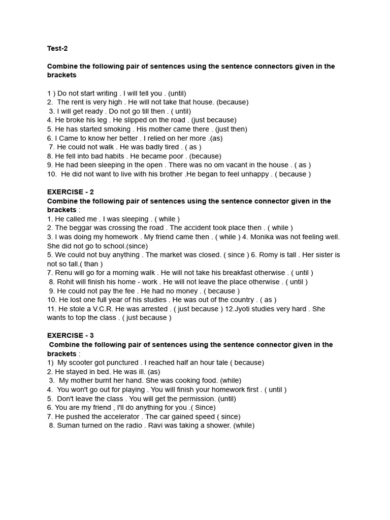Combine The Sentences | PDF