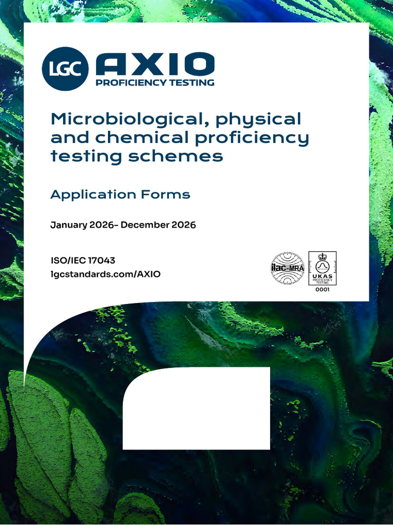 LGC AXIO Proficiency Testing 2026 OP | PDF | Milk | Chocolate