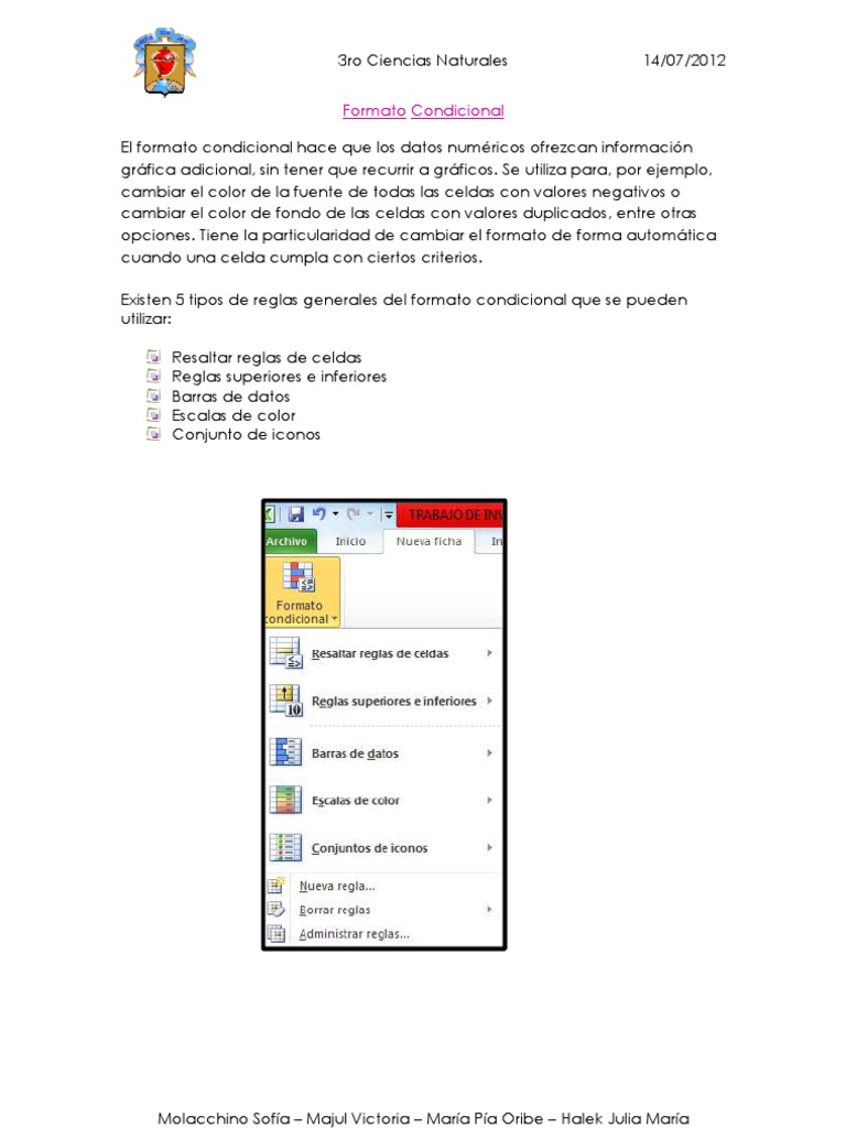 Formato Condicional Excel | PDF | Microsoft Excel | Informática y ...