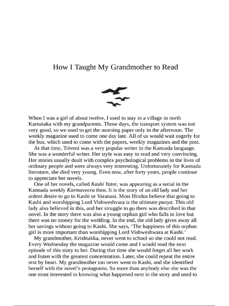 How I Taught My Grandmother To Read | PDF