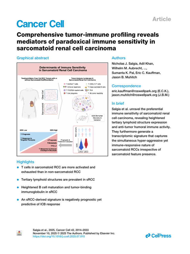Comprehensive Tumor Immune Profiling Reveals Media | PDF | B Cell ...