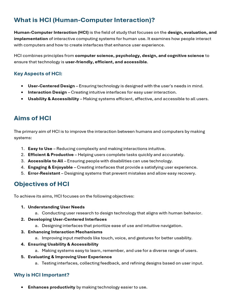 Human Computer Interaction | PDF | Human–Computer Interaction | Usability