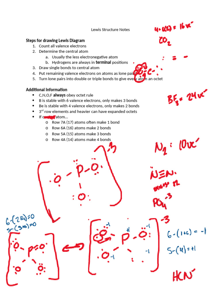 Lewis Structure Notes | PDF