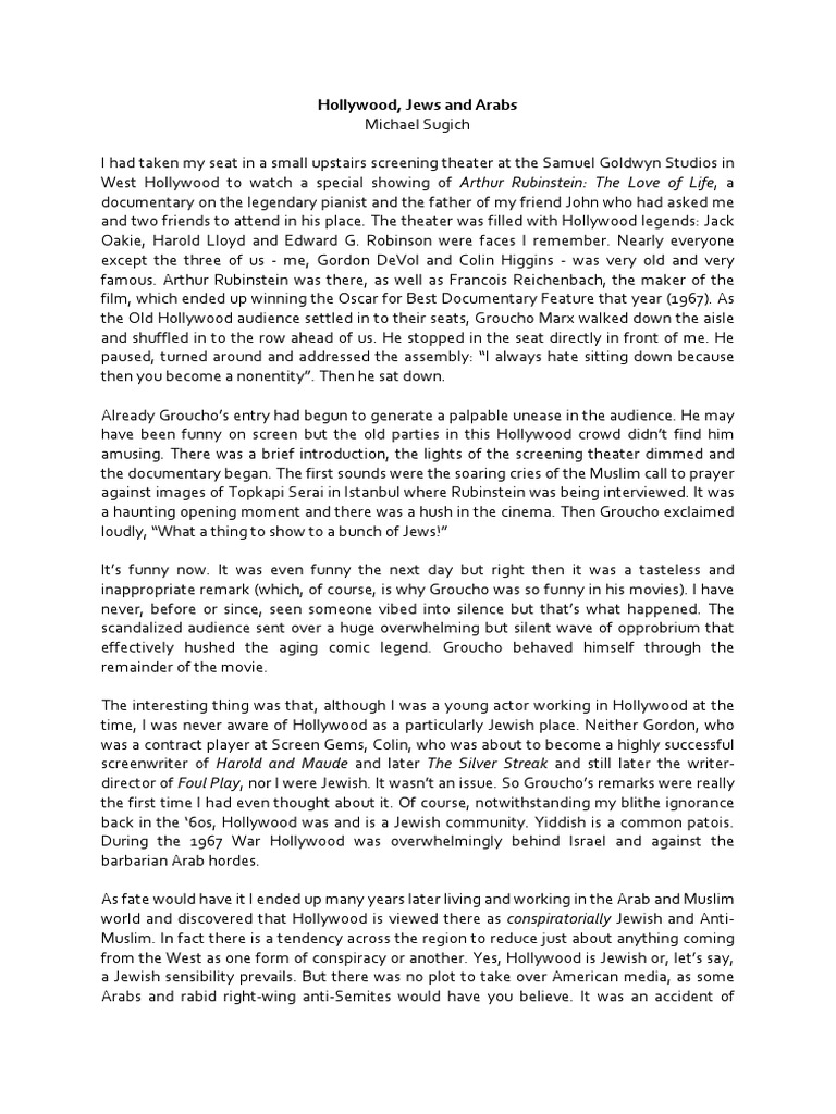 Hollywood Jews and Arabs | PDF | Cinema Of The United States