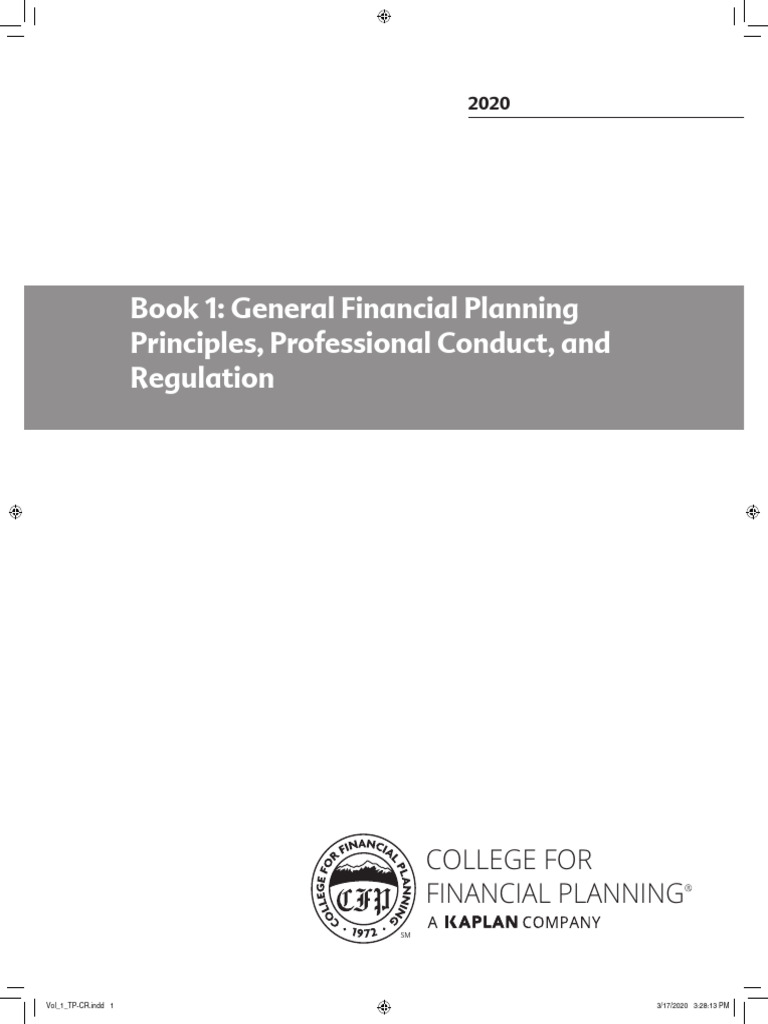 CFP 2020 Epr Book 1trial | PDF | Financial Adviser