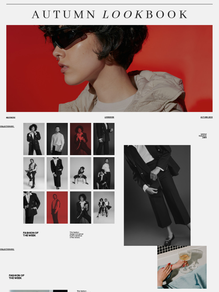 White and Black Simple Modern Minimalist Fashion Lookbook Photo Collage ...