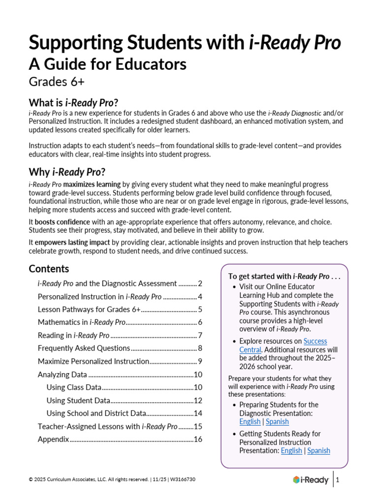 Supporting Students With I-Ready Pro | PDF | Reading Comprehension ...