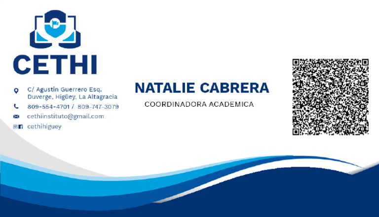 Tarjeta de Presentacion-Natalie Cabrera | PDF