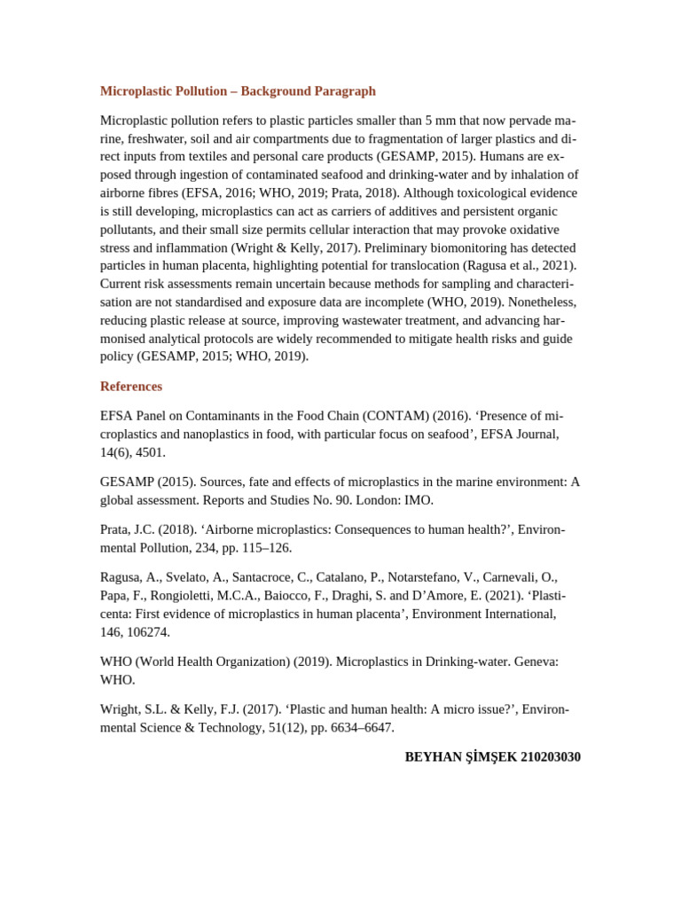 Week4 Microplastic Pollution Background | PDF