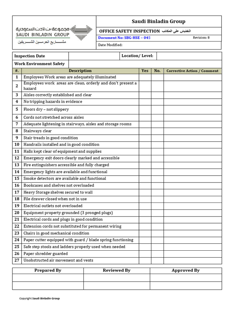 Safety Inspection Forms-55 | PDF