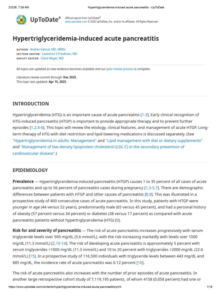 (Gelrud, 2025) Hypertriglyceridemia-Induced Acute Pancreatitis ...